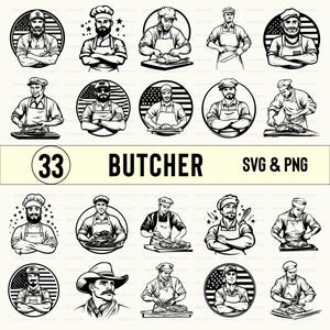 Butcher Svg Png, Butcher Clipart, Butcher Silhouette, Butcher Vector ...