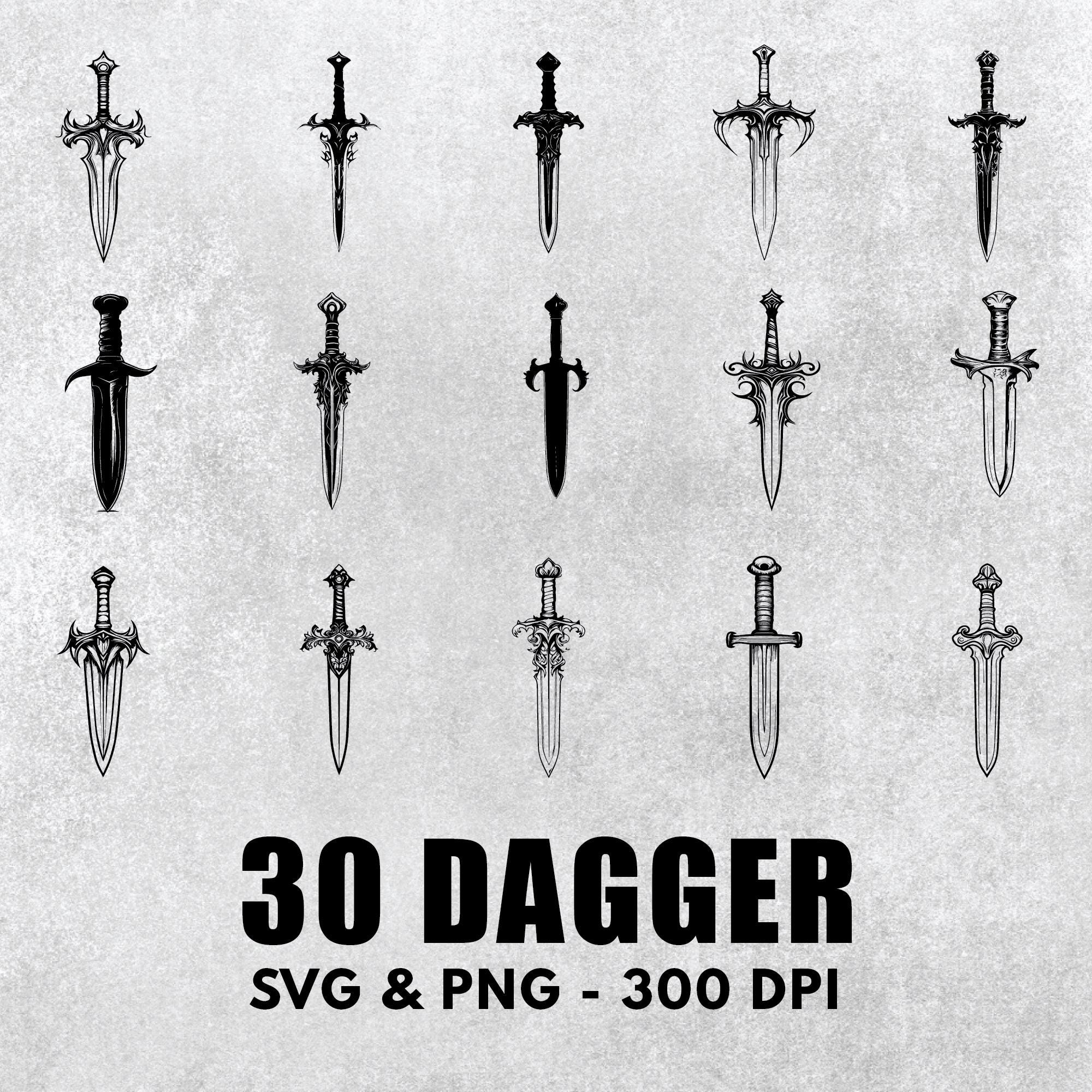 Dagger Svg Bundle, Dagger Svg Vector Set, Dagger Clipart Png, Dagger ...