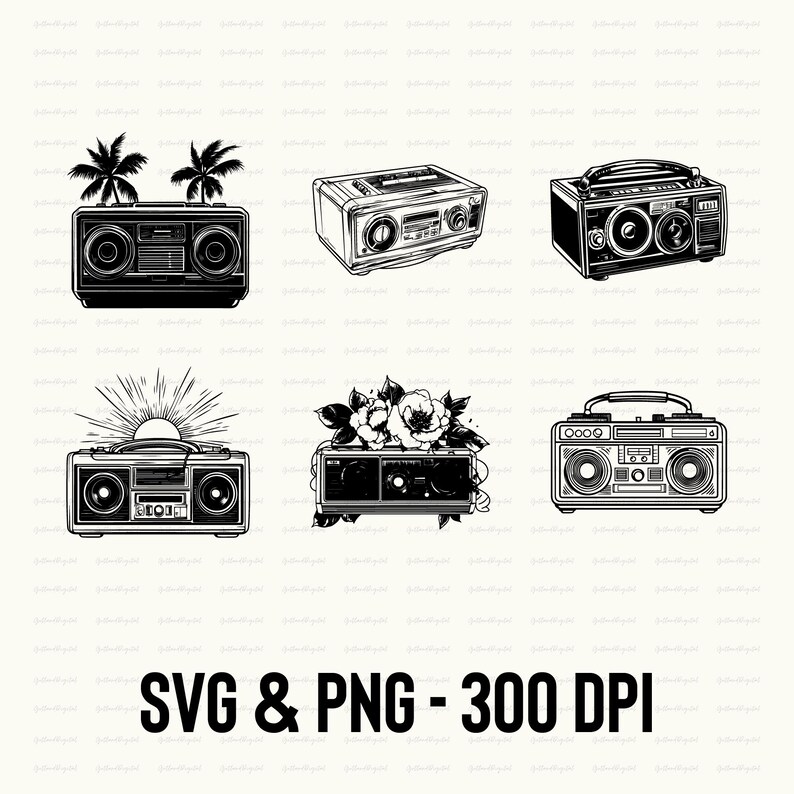 Vintage Boombox Svg Png Bundle, Vintage Boombox Clipart, Vintage ...