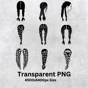 Braids Svg Png Bundle, Braids Clipart, Braids Silhouette, Braids Vector ...