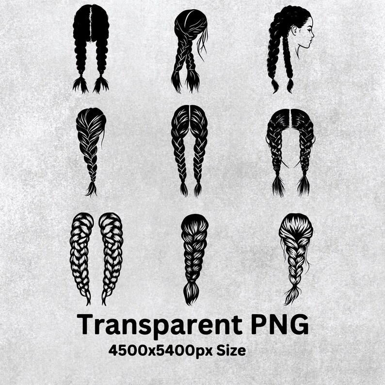 Braids Svg Png Bundle, Braids Clipart, Braids Silhouette, Braids Vector ...