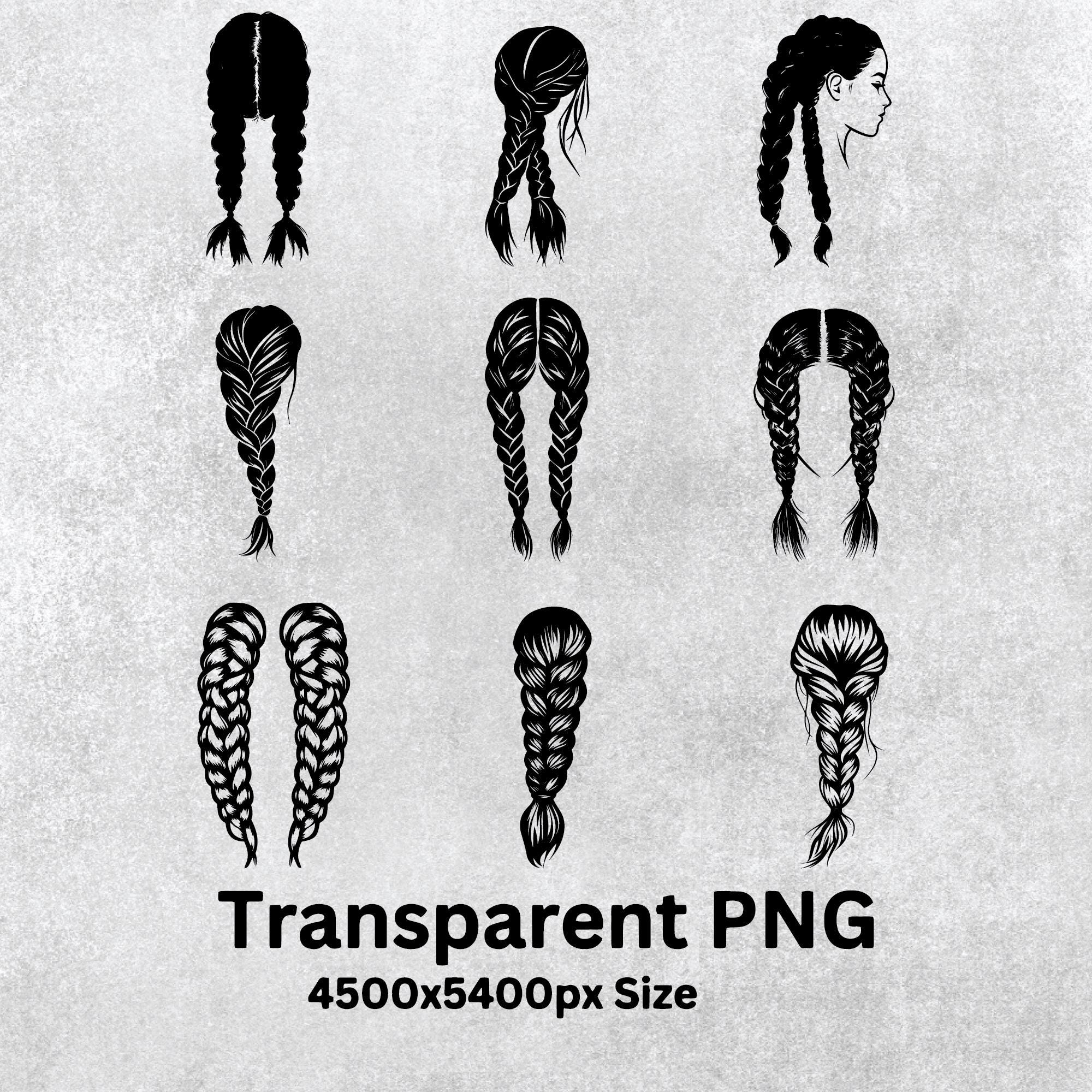 Braids Svg Png Bundle, Braids Clipart, Braids Silhouette, Braids Vector ...