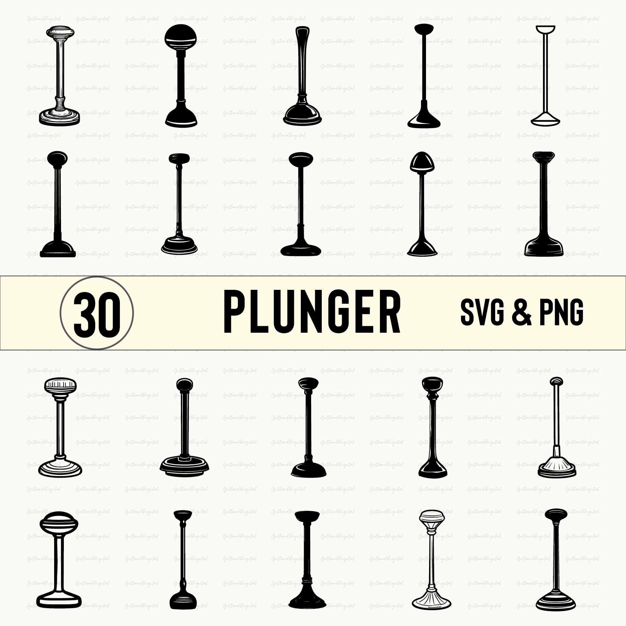 Plunger Svg Bundle, Plunger Silhouette, Plunger Clipart, Plunger Vector ...