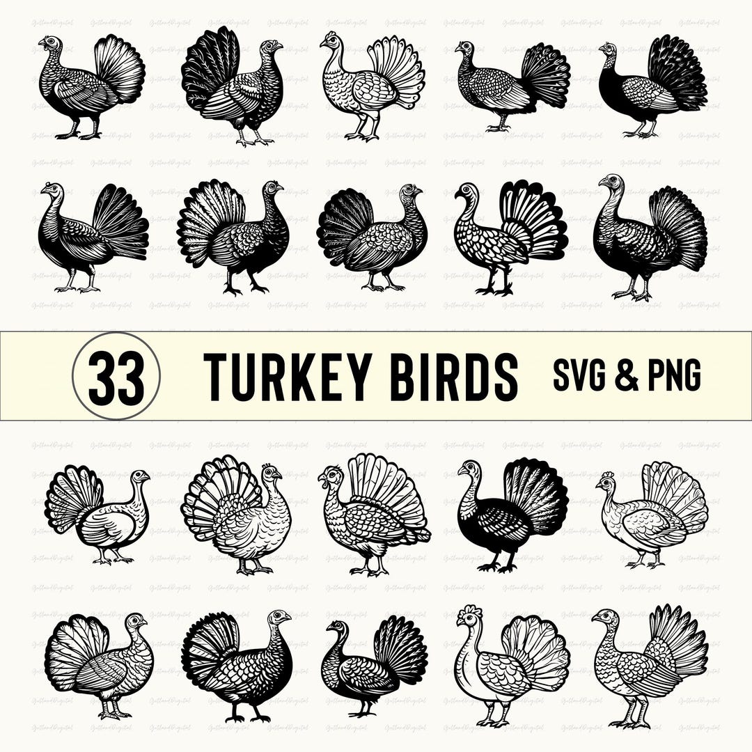 Turkey Birds Svg Bundle, Turkey Birds Silhouette, Turkey Birds Clipart ...