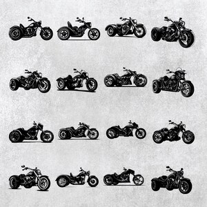 Trike Motorcycle Svg Bundle, Trike Motorcycle Silhouette Set, Trike ...