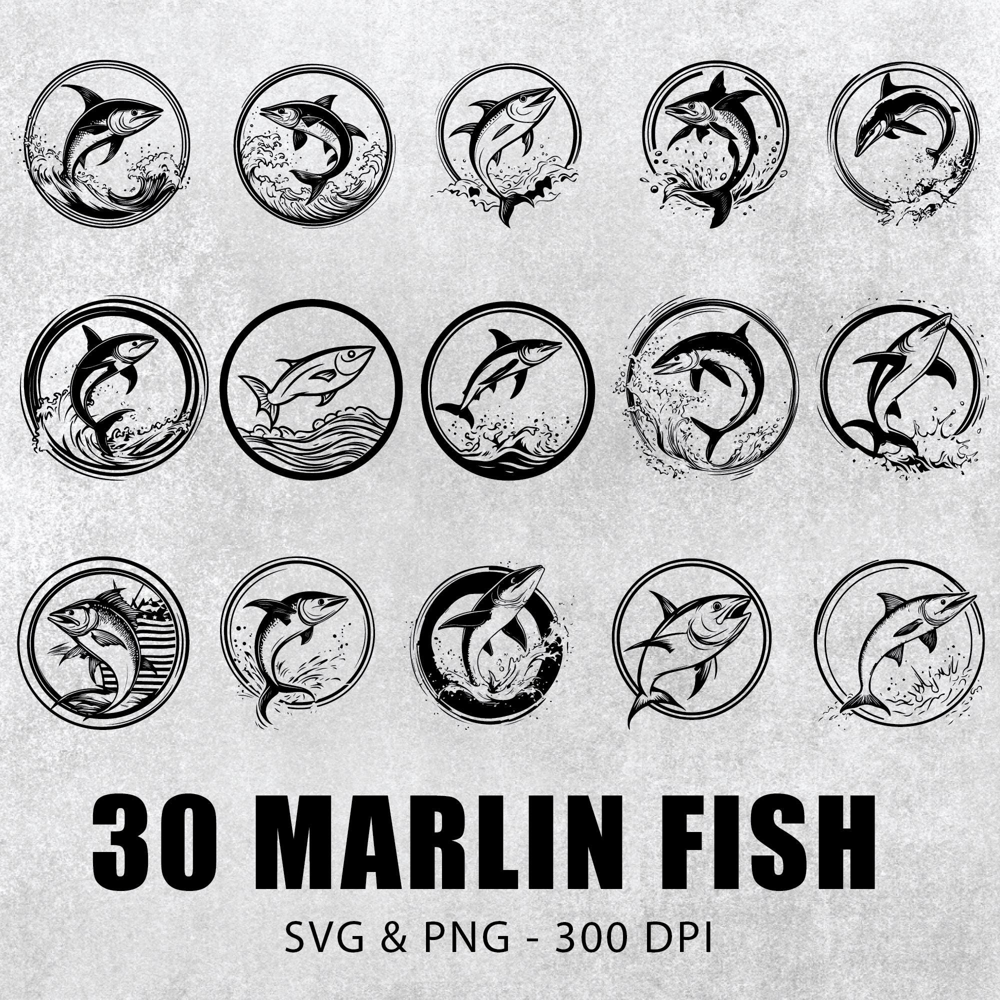 Marlin Fish Svg Png Bundle, Marlin Fish Silhouette, Marlin Fish Clipart ...