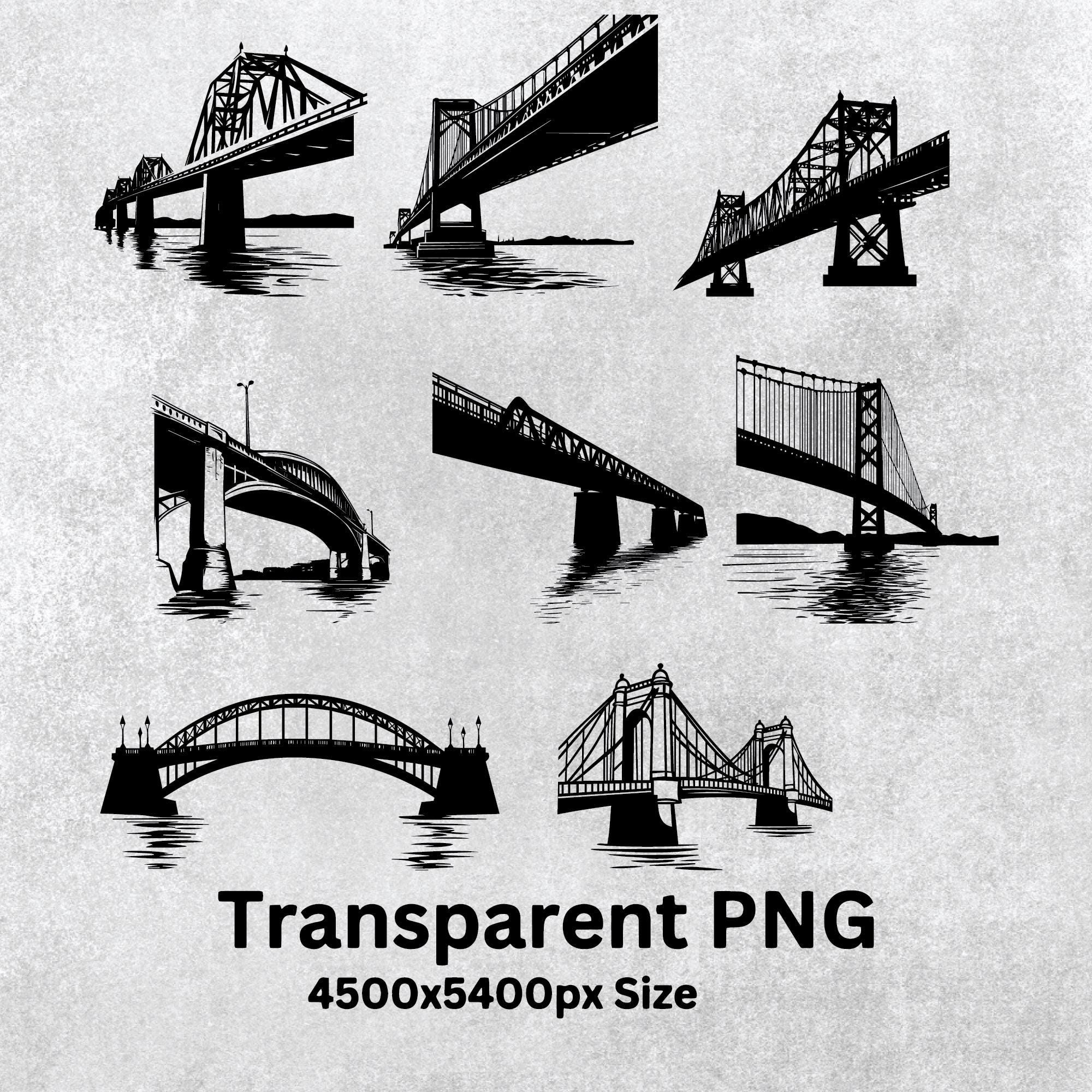 Bridge Svg Bundle, Bridge Silhouette, Bridge Clipart, Bridge Vector ...