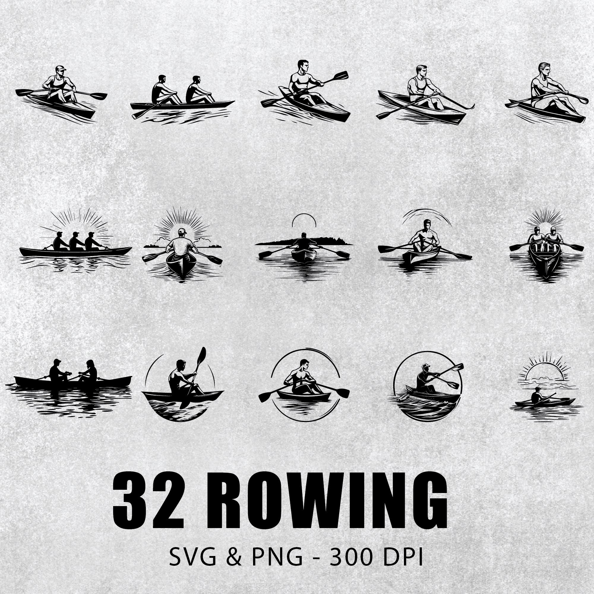 Rowing Svg Png, Rowing Clipart, Rowing Silhouette, Rowing Decal, Rowing ...