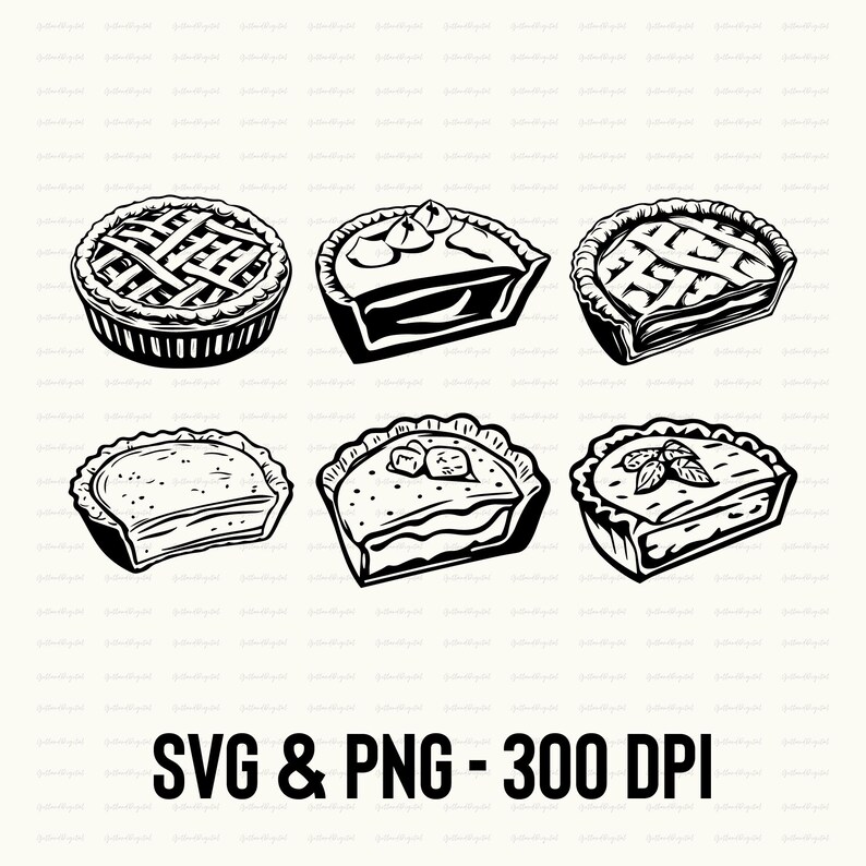 Pie Clipart: Food Vector Designs (SVG, PNG) - Etsy
