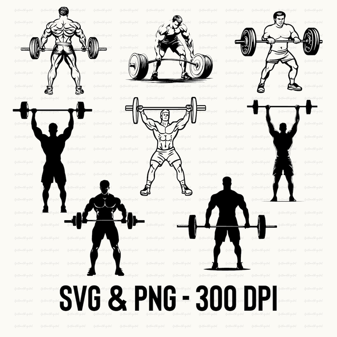 Weight Lifting Svg Bundle, Weight Lifting Silhouette, Weight Lifting ...