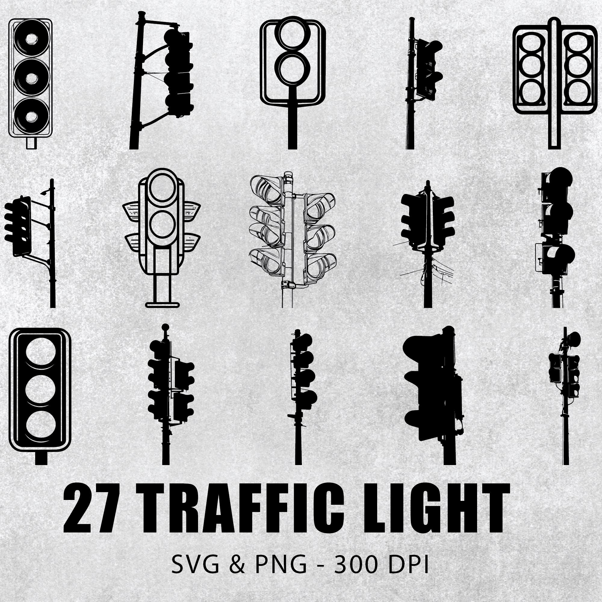 Traffic Light Svg Bundle, Traffic Light Silhouette Set, Traffic Light ...