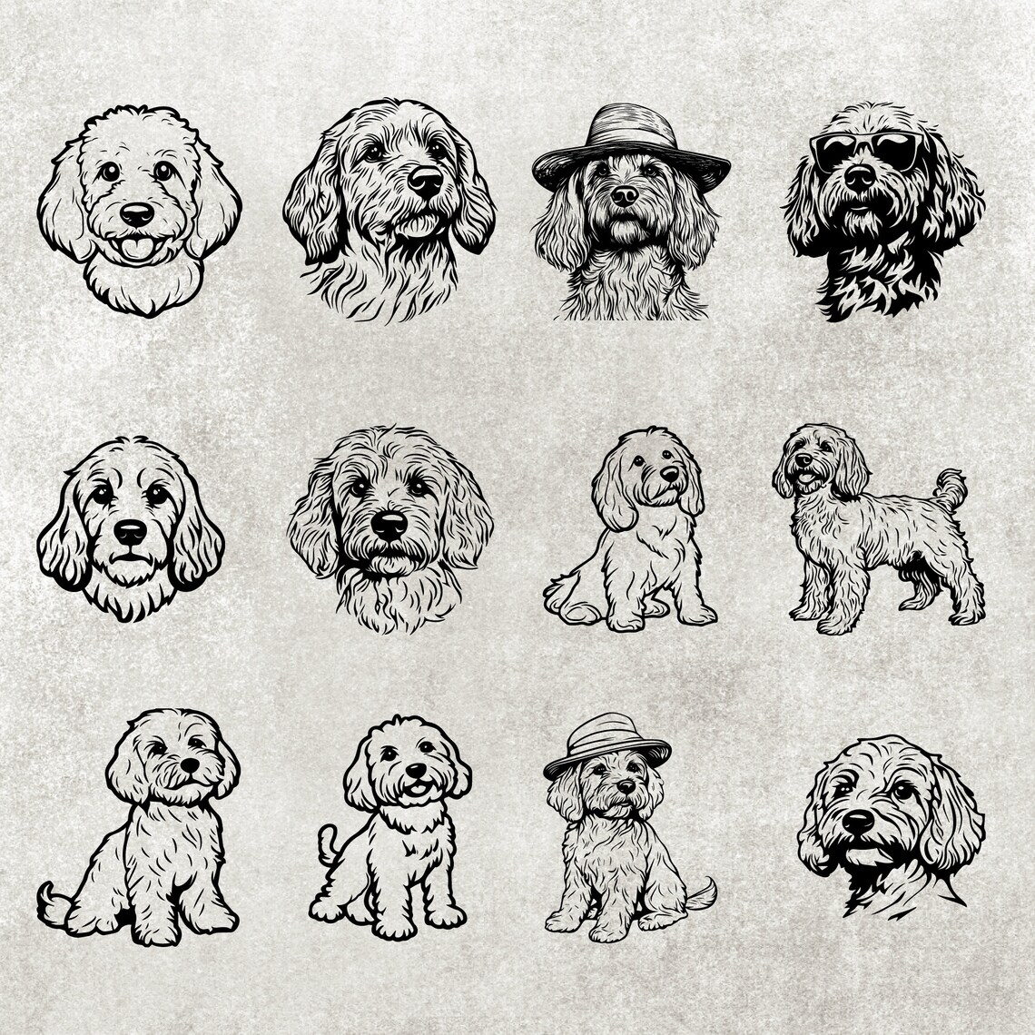 Cockapoo Svg Bundle, Cockapoo Silhouette, Cockapoo Clipart Vector ...