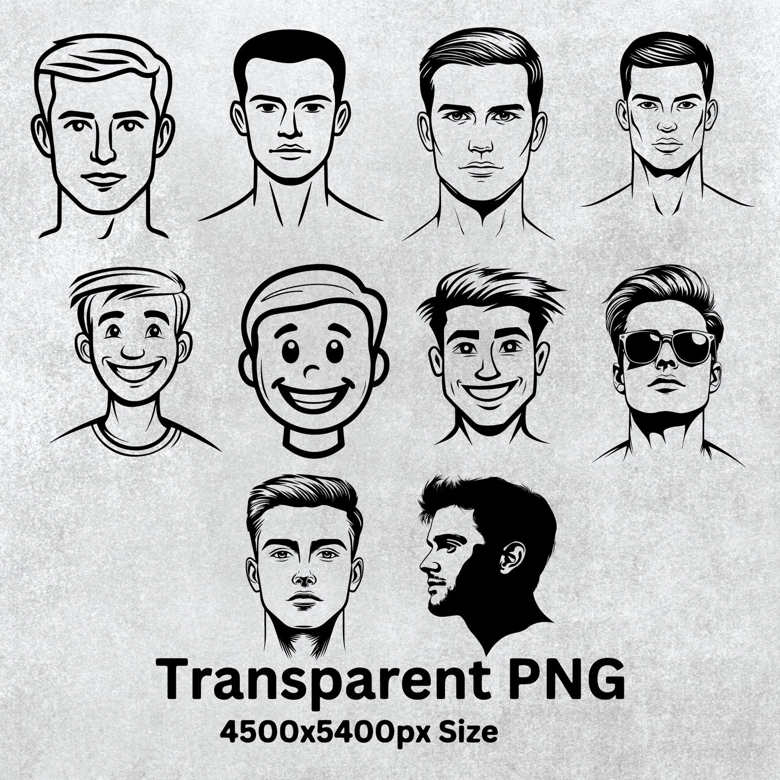 Man Face Svg Bundle, Man Face Silhouette, Man Face Clipart, Man Face ...