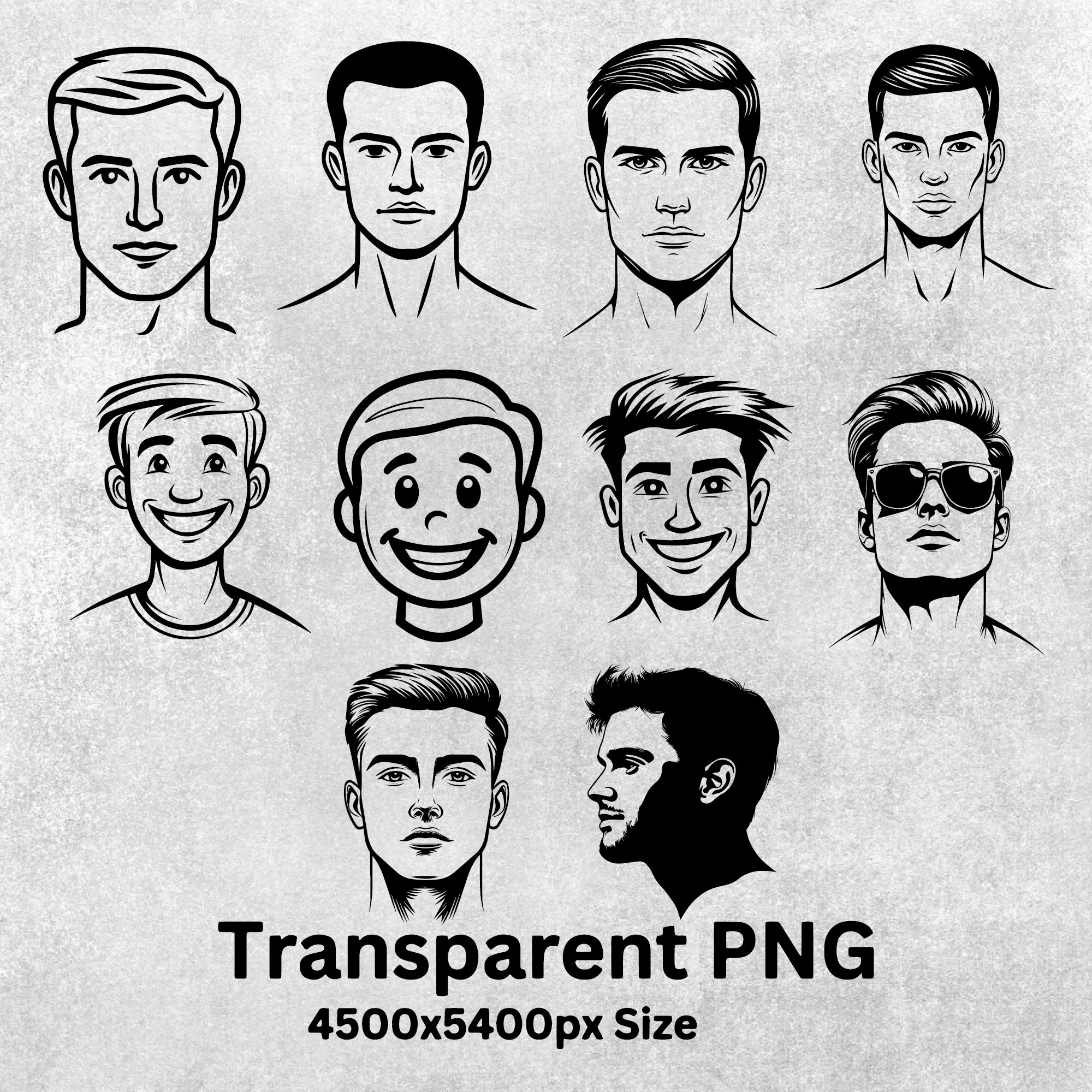 Man Face Svg Bundle, Man Face Silhouette, Man Face Clipart, Man Face ...