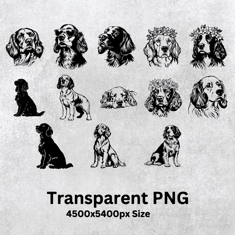 Welsh Springer Spaniel SVG Bundle: Dog Lover Clipart, Decals, Logos ...