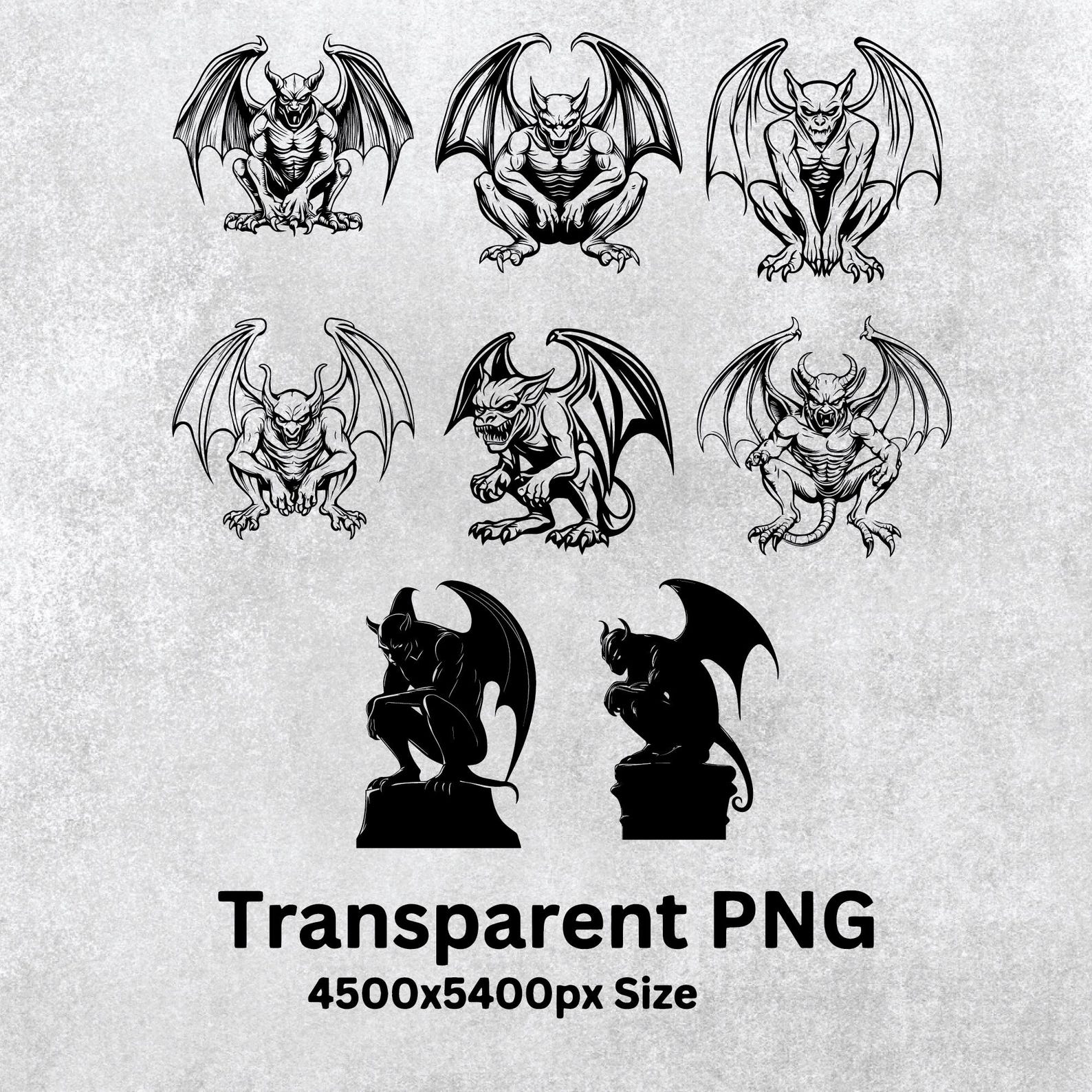Gargoyle Svg Bundle, Gargoyle Svg Vector Set, Gargoyle Clipart ...