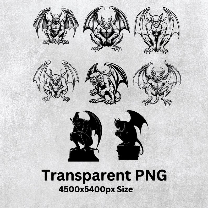 Gargoyle Svg Bundle, Gargoyle Svg Vector Set, Gargoyle Clipart ...