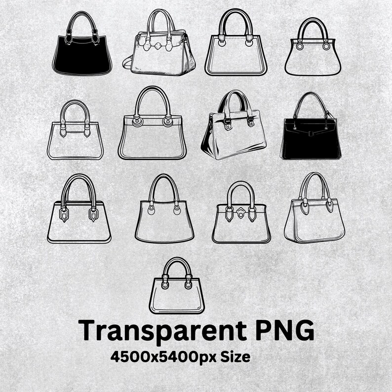 Purse SVG Bundle: Handbag Clipart, Vector Decal (PNG, Cricut) - Etsy