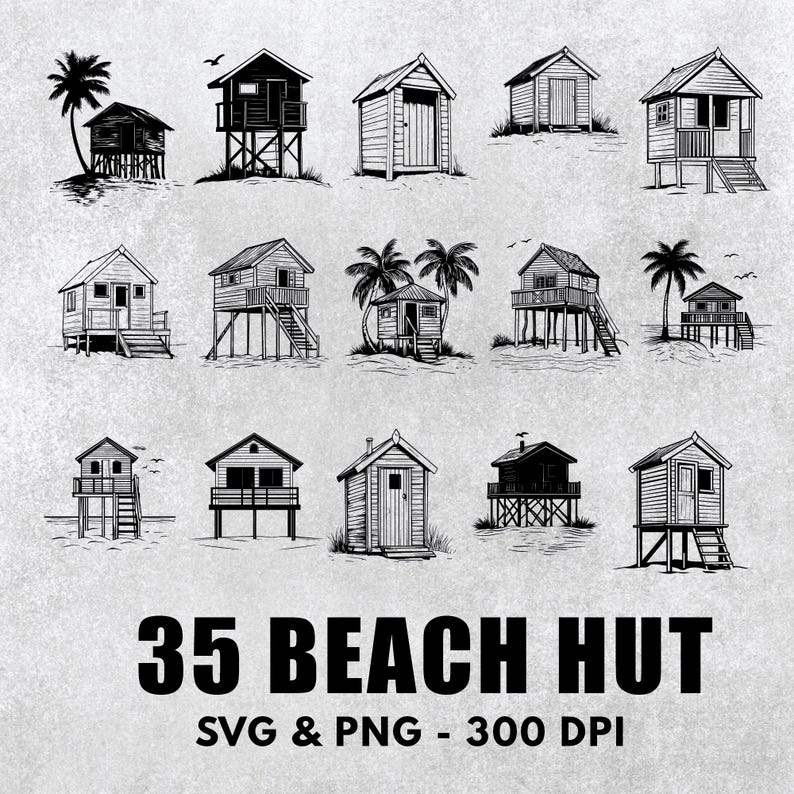 Beach Hut Svg Bundle, Beach Hut Silhouette, Beach Hut Clipart, Beach ...