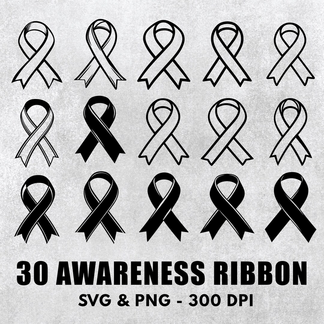 Awareness Ribbon Silhouette Bundle, Awareness Ribbon Vector, Awareness ...