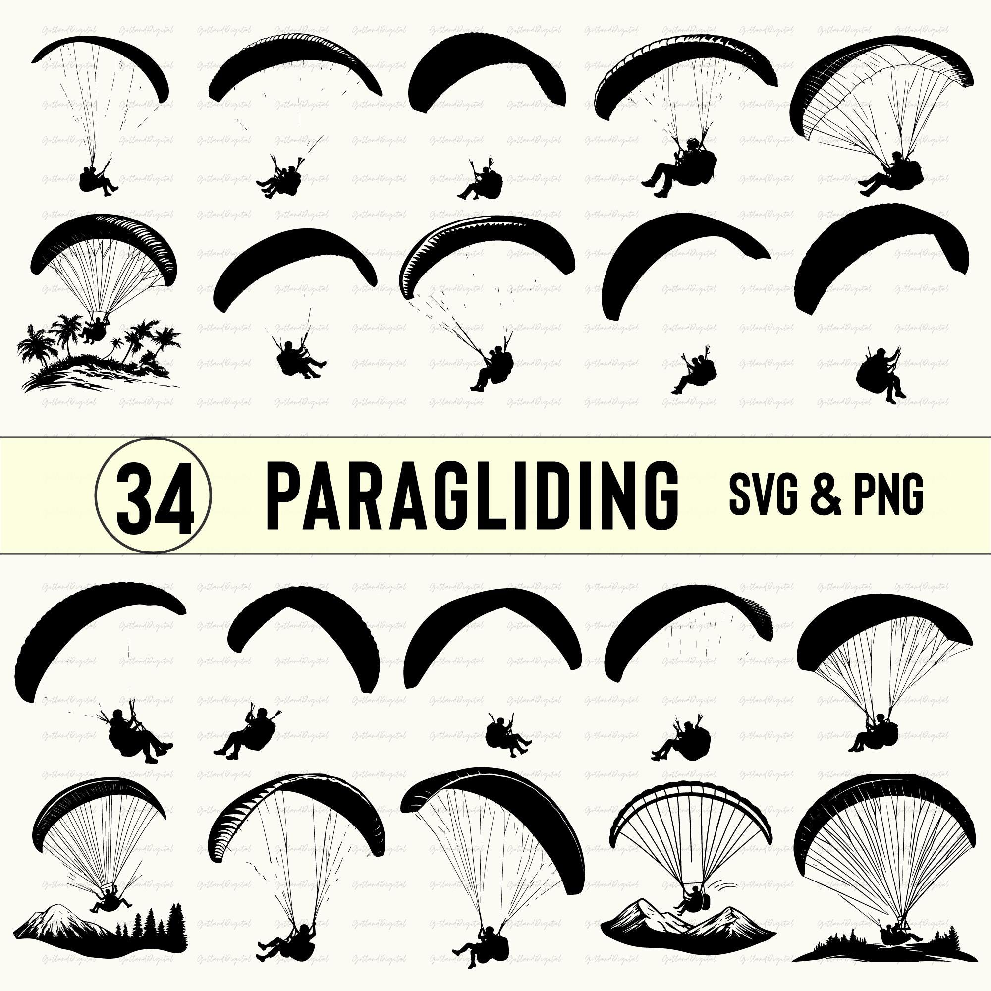Paragliding Svg Png, Paragliding Clipart, Paragliding Silhouette ...