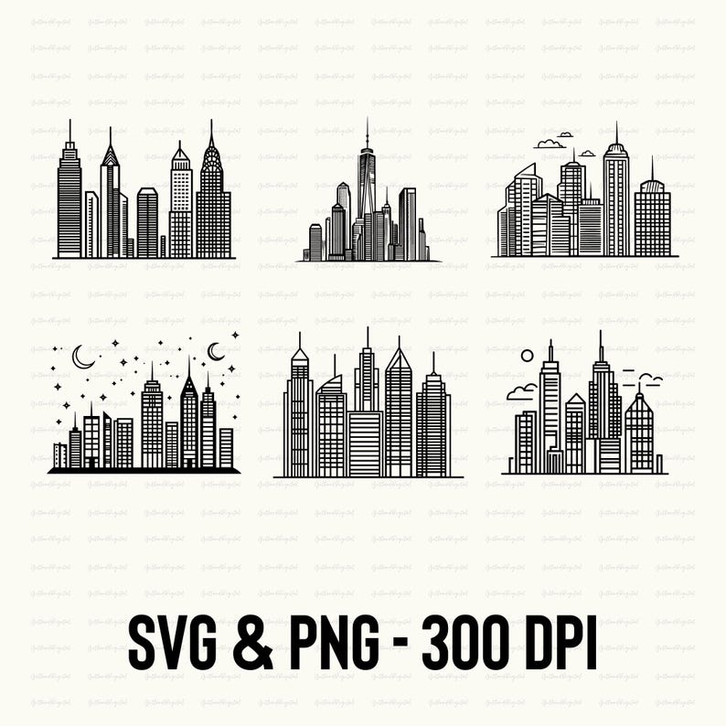 Skyline Building Svg Png, Skyline Building Clipart, Skyline Building ...