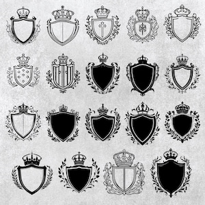 Royal Shield SVG Bundle: Vector Clipart Decal (PNG, SVG) - Etsy