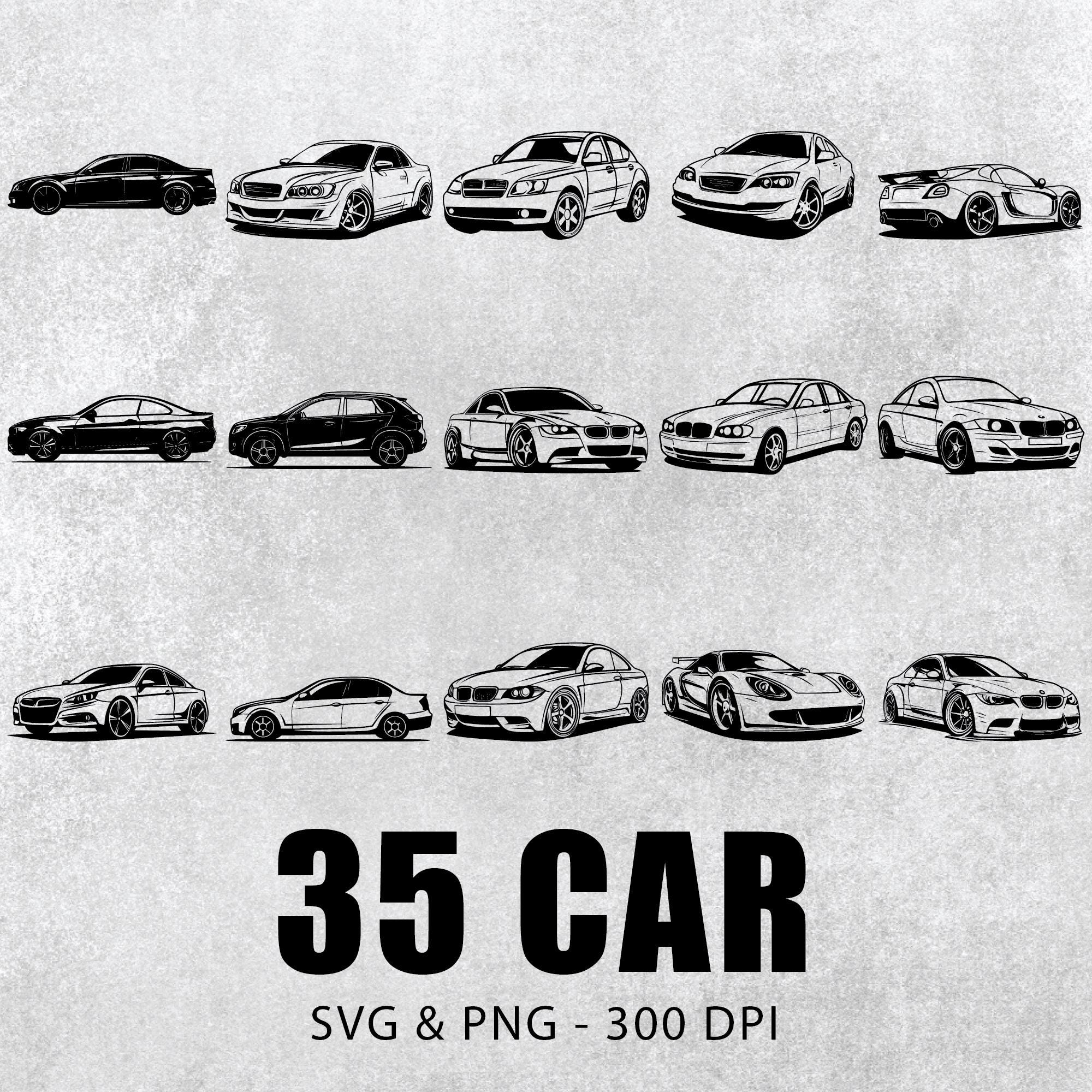 Car Svg Bundle, Car Silhouette Set, Car Clipart, Car Decal, Car Png ...