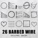 Barbed Wire Svg Bundle, Barbed Wire Silhouette Set, Barbed Wire Clipart ...