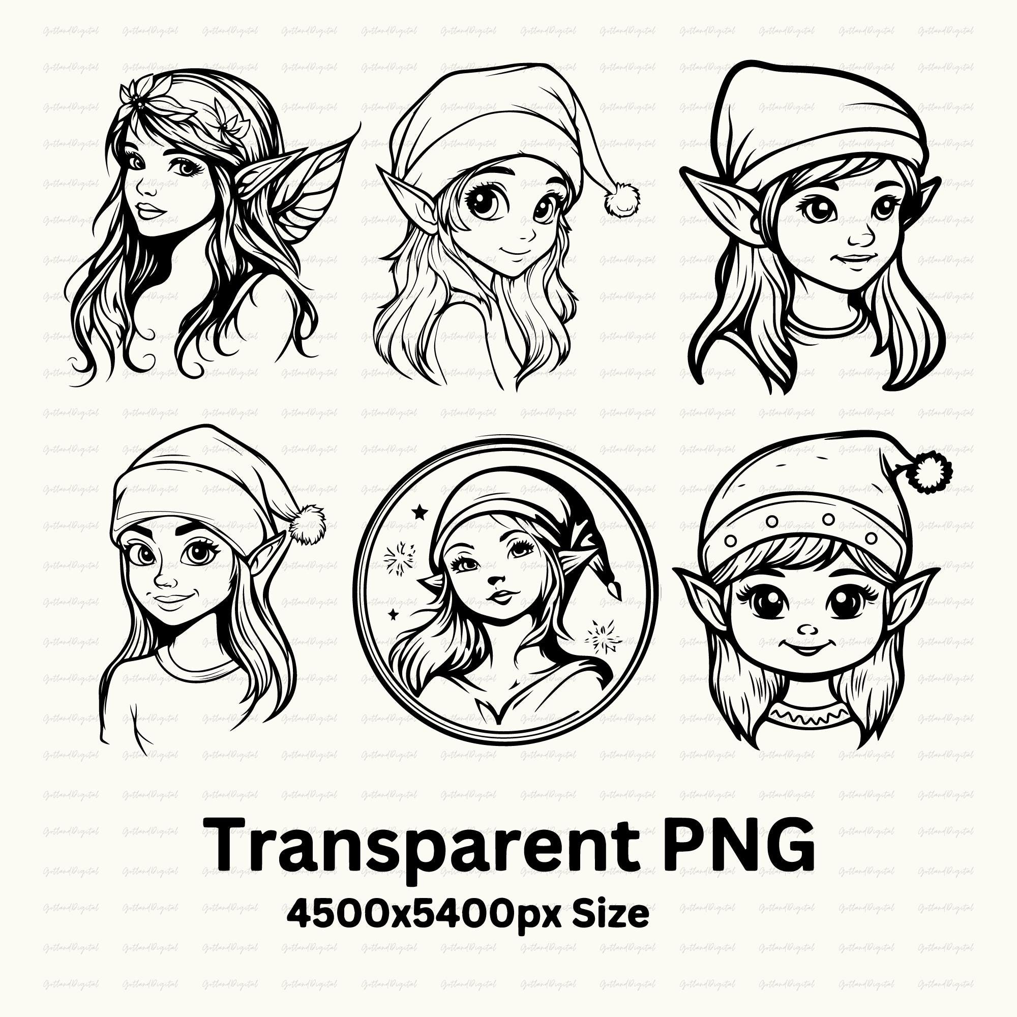 Elf Girl Clipart: Silhouette Vector SVG PNG Cut File - Etsy