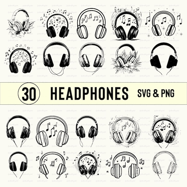 Headphones Template - Etsy