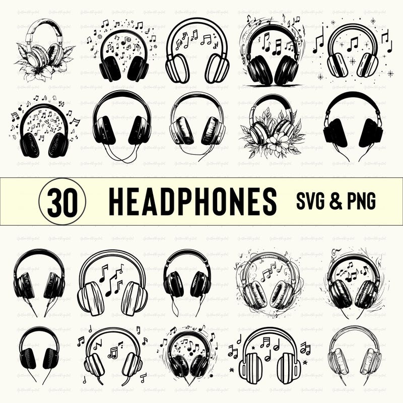 Headphones Template - Etsy