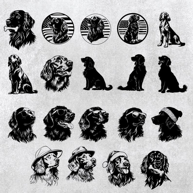 Gordon Setter Svg Bundle, Gordon Setter Silhouette Set, Gordon Setter ...