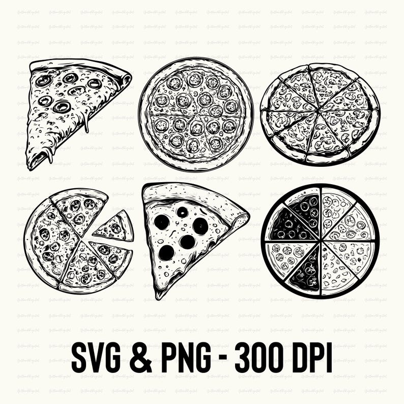 Pizza SVG PNG Bundle, Pizza Clipart, Pizza Silhouette, Pizza Vector ...