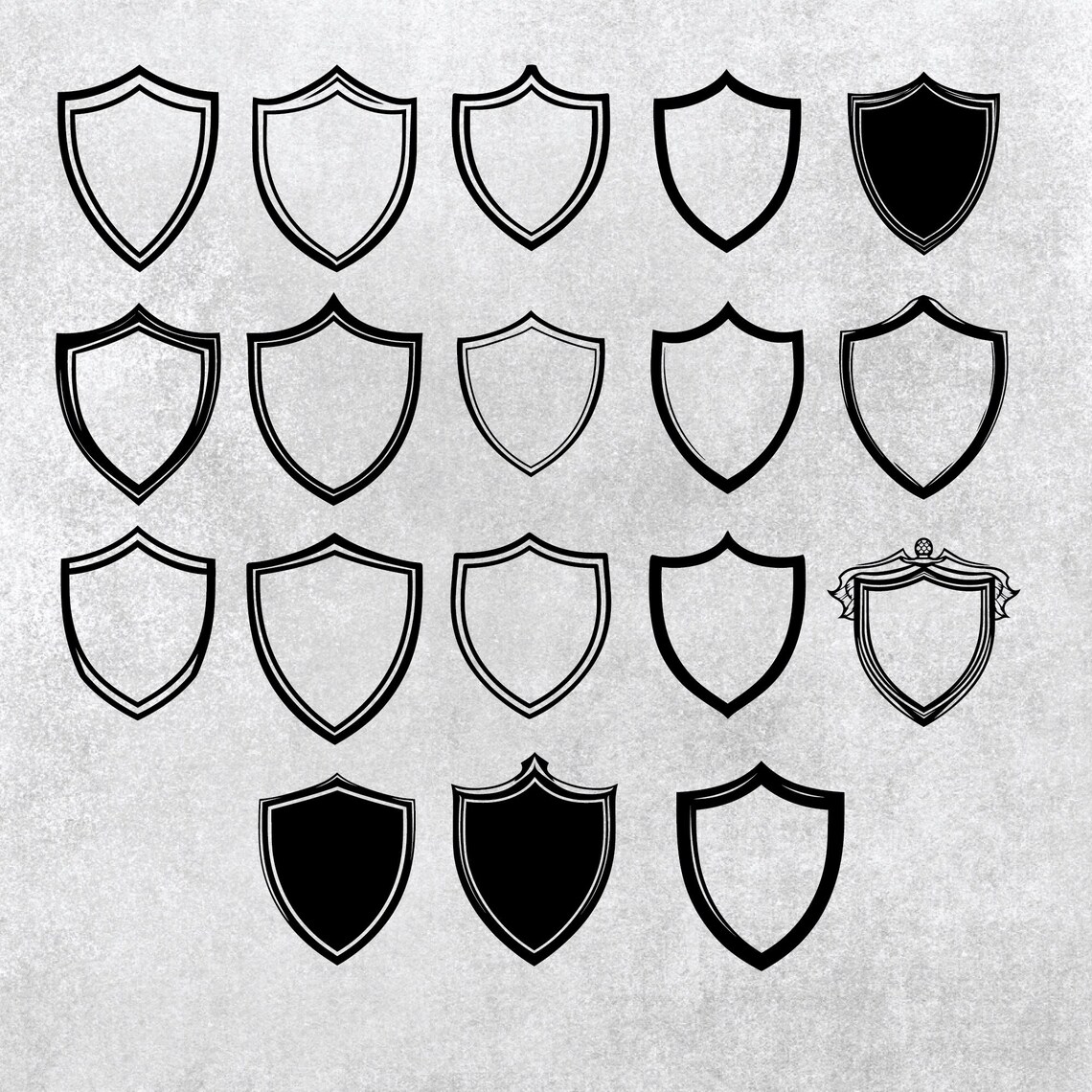 Shield Svg Bundle, Shield Vector Set, Shield Clipart, Shield Decal ...