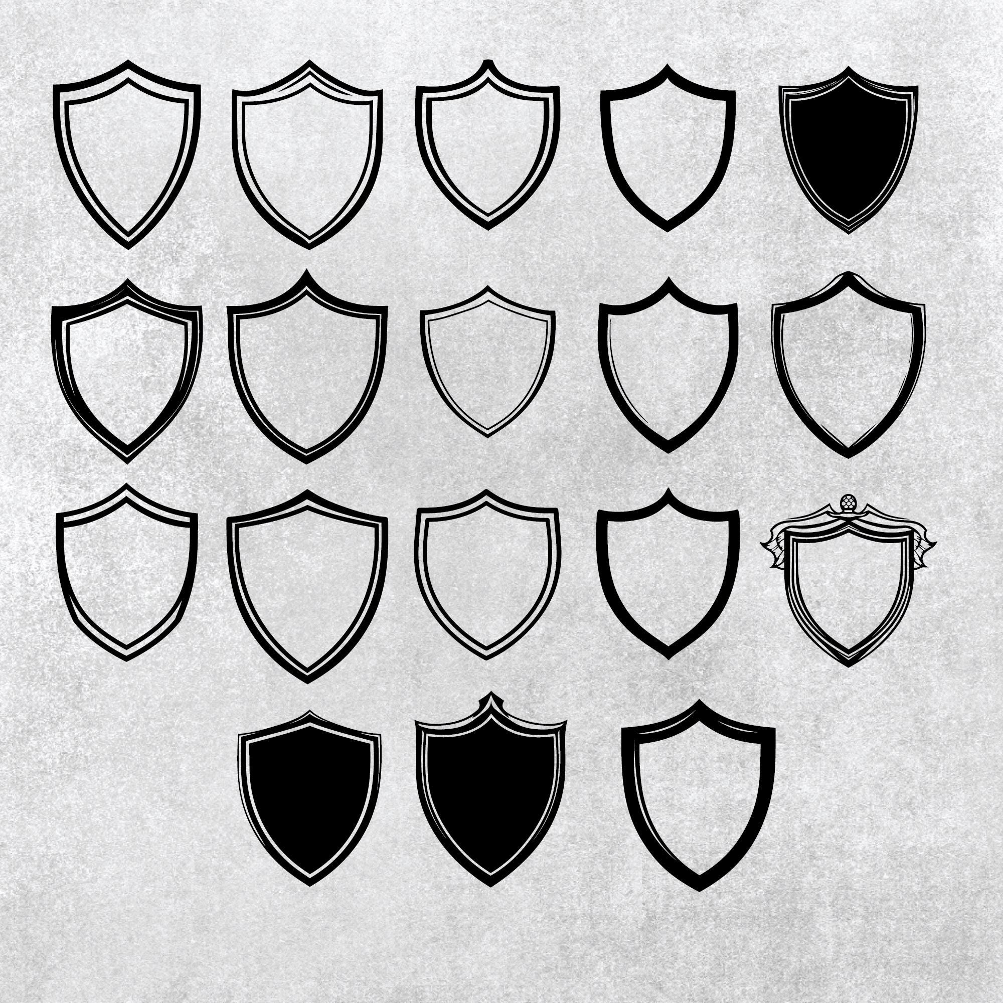 Shield Svg Bundle, Shield Vector Set, Shield Clipart, Shield Decal ...