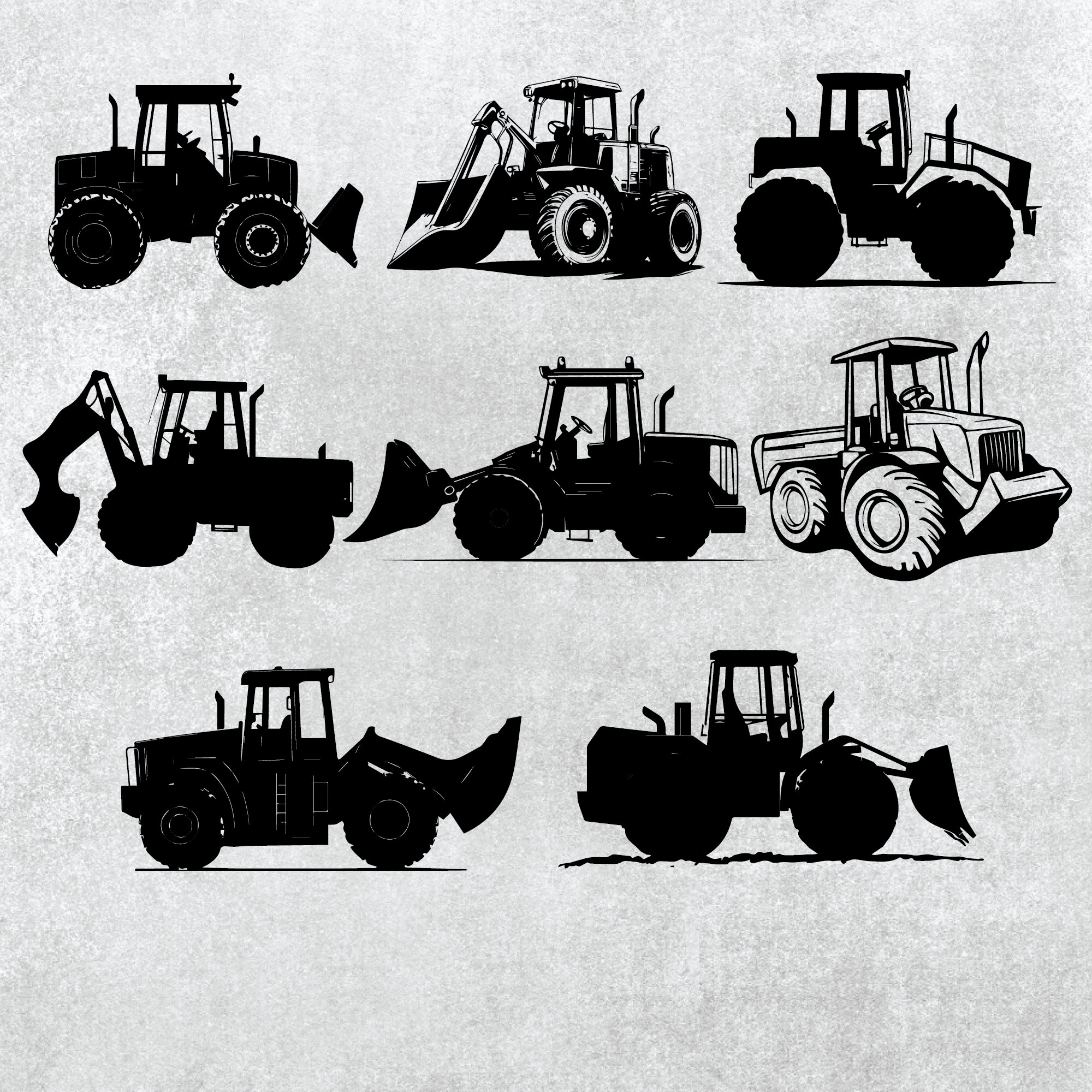 Loader Silhouette SVG Bundle: Vector Clipart, Cricut Cut File (PNG) - Etsy