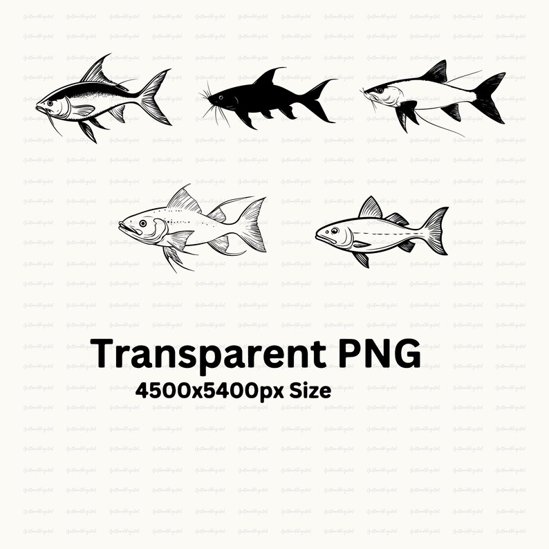Catfish Silhouette Bundle Svg, Catfish Svg Vector Set, Catfish Clipart ...