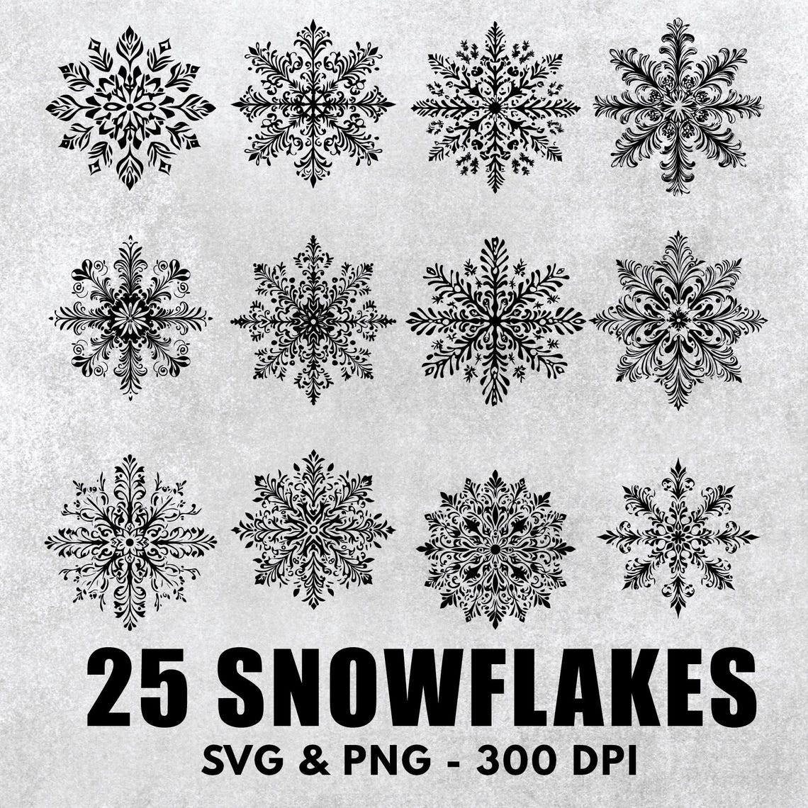 Snowflake SVG Bundle: Winter Clipart, Decal Designs (PNG, Cricut) - Etsy