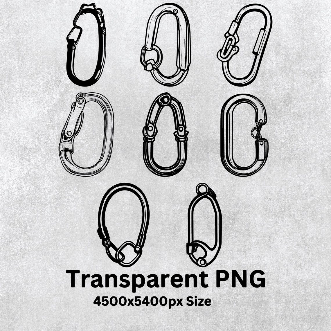 Carabiner SVG PNG Bundle: Vector Art, Clipart Silhouette (300 DPI) - Etsy