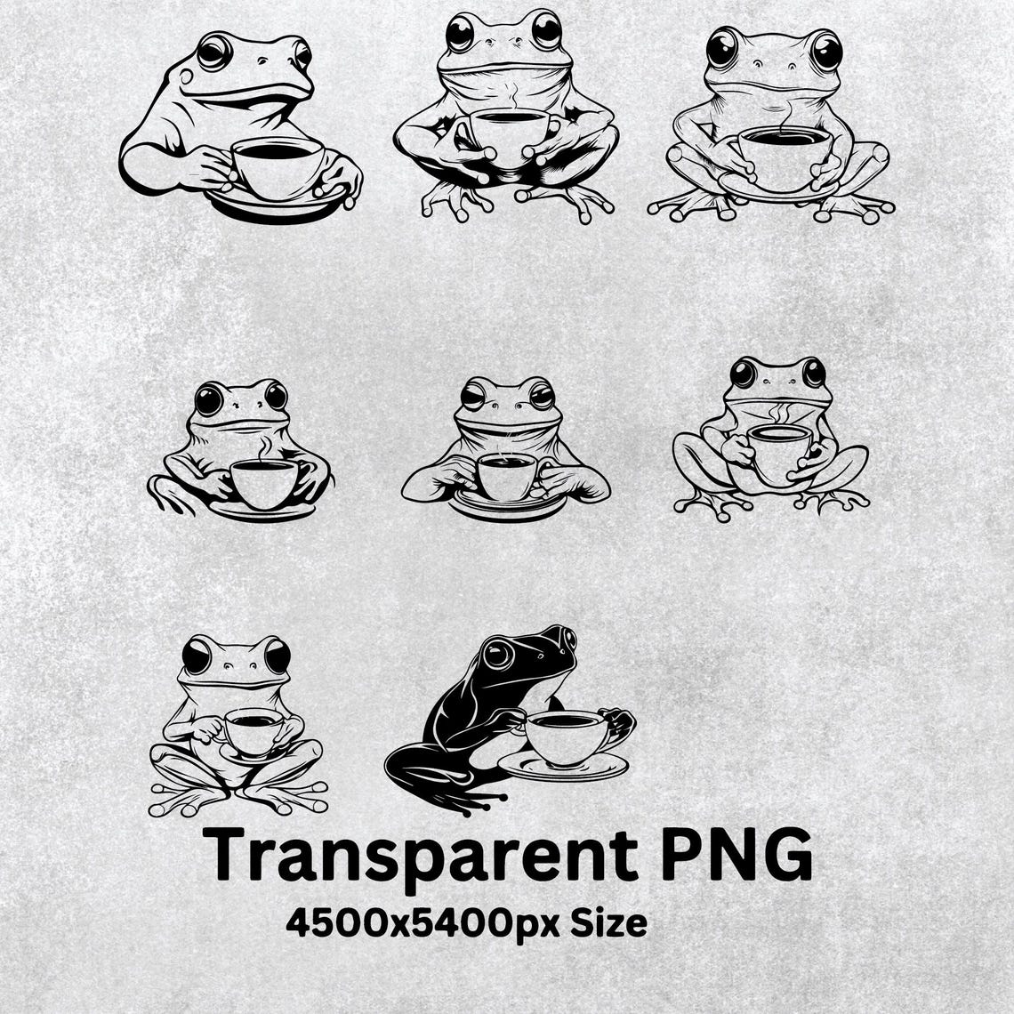 Frog Drinking Coffee SVG PNG Bundle: Vector Clipart Decal - Etsy