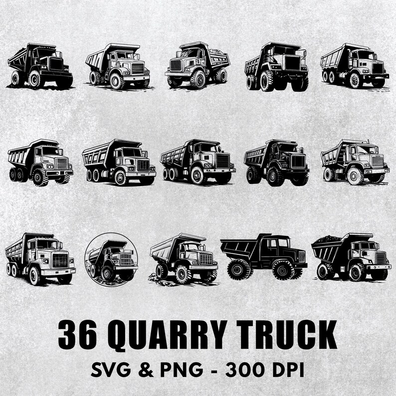 Quarry Truck Clipart: Vector SVG PNG Cut Files - Etsy