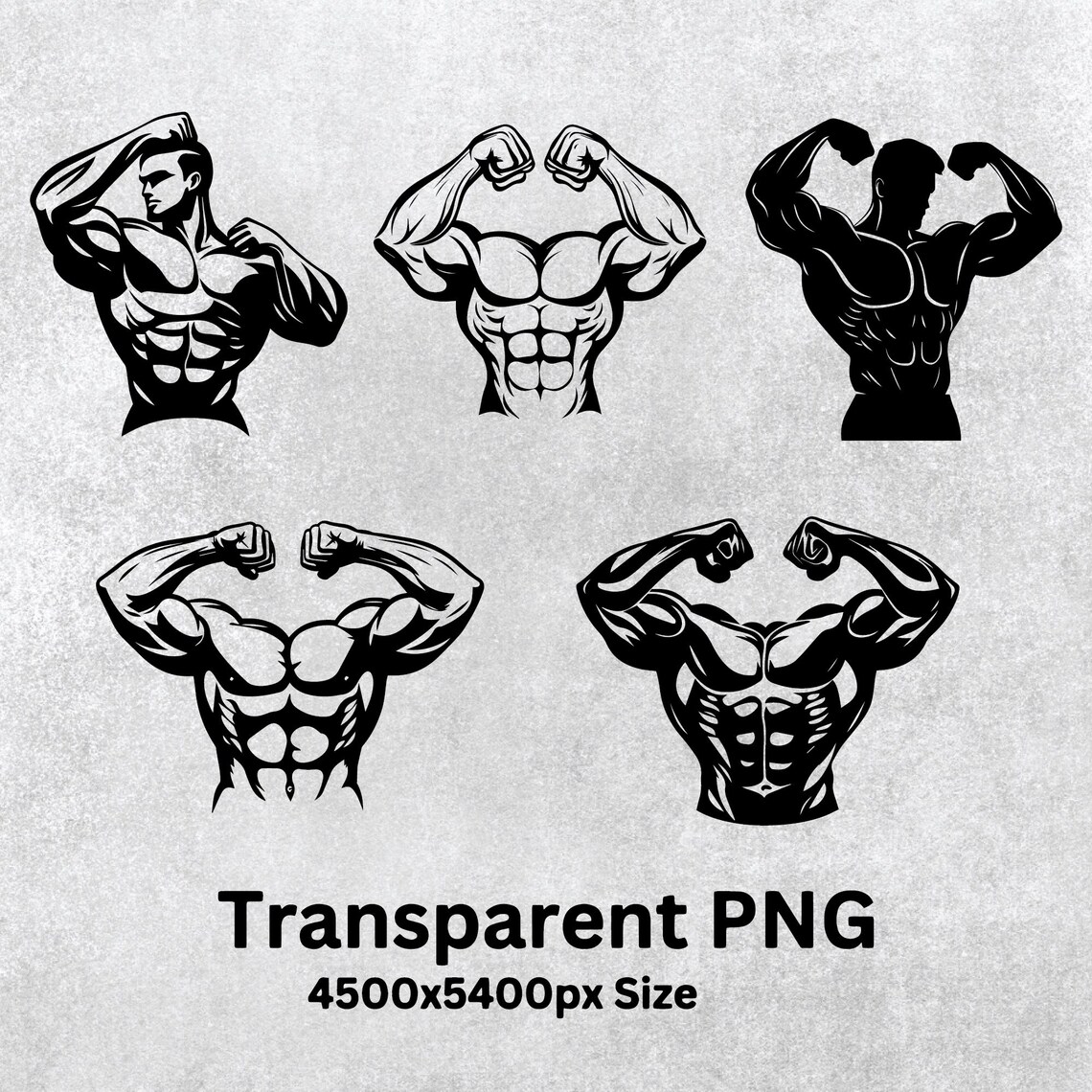 Strong Biceps Svg Bundle, Strong Biceps Silhouette Set, Strong Biceps ...