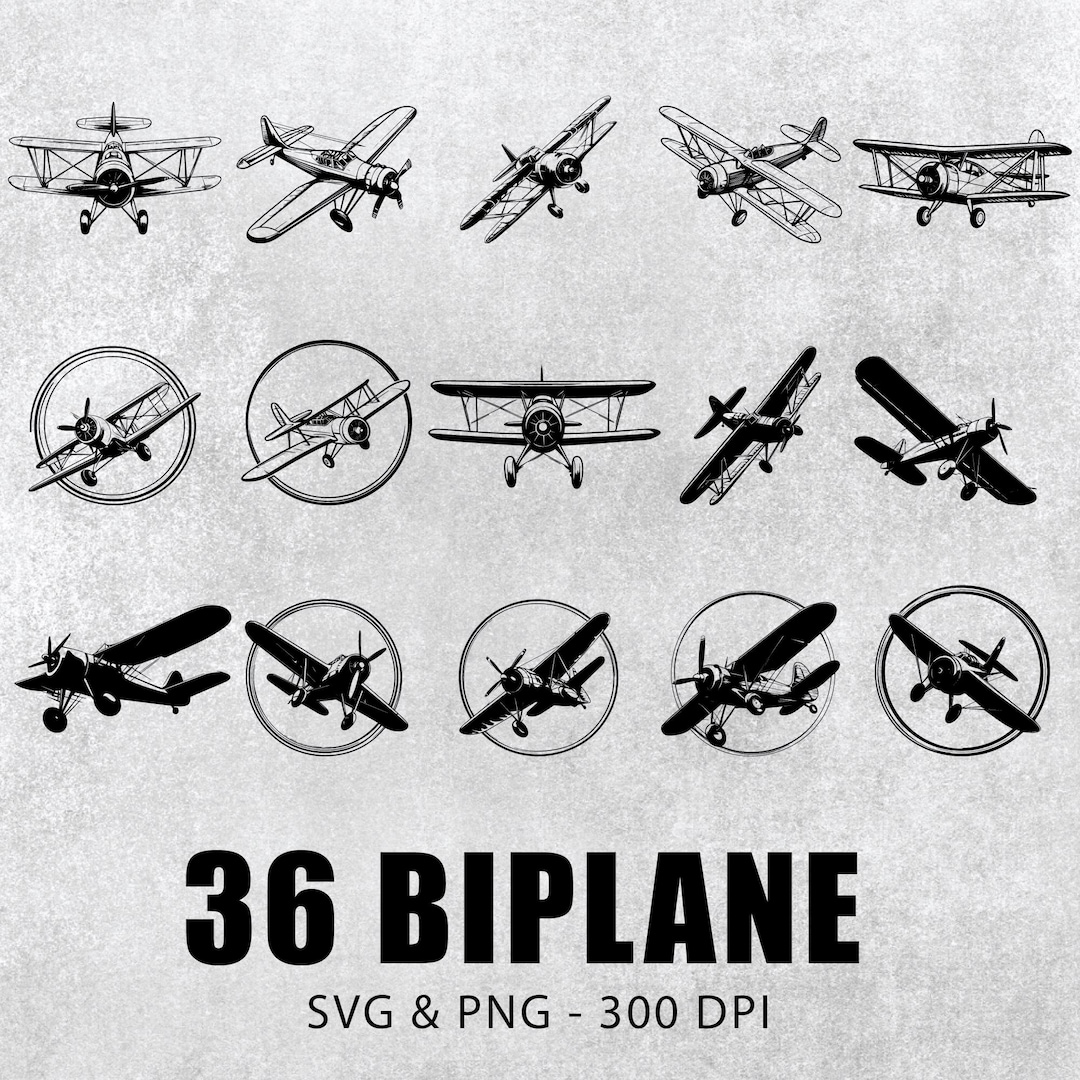 Biplane Svg Png Bundle, Biplane Clipart, Biplane Silhouette, Biplane ...
