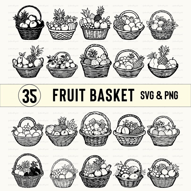 Obstkorb clipart - Etsy.de