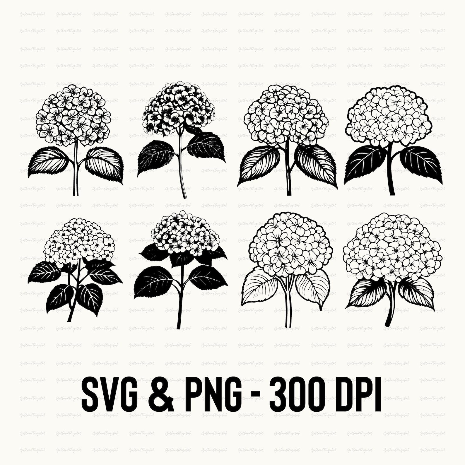 Hydrangea Svg Bundle, Hydrangea Silhouette, Hydrangea Clipart ...