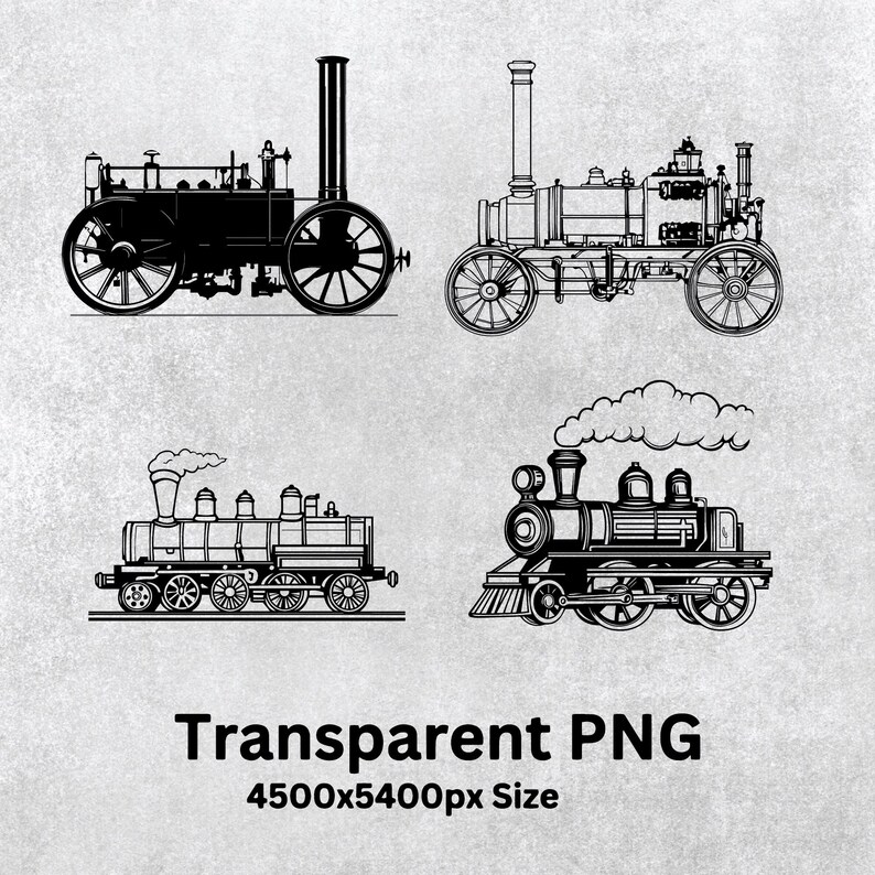 Steam Engine Svg Bundle, Steam Engine Vector Set, Steam Engine Clipart ...