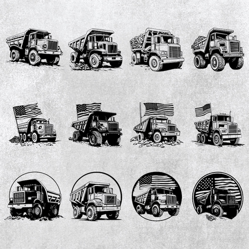 Quarry Truck Clipart: Vector SVG PNG Cut Files - Etsy