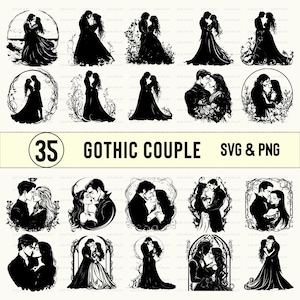 Gothic Couple Svg Png, Gothic Couple Clipart, Gothic Couple Silhouette ...