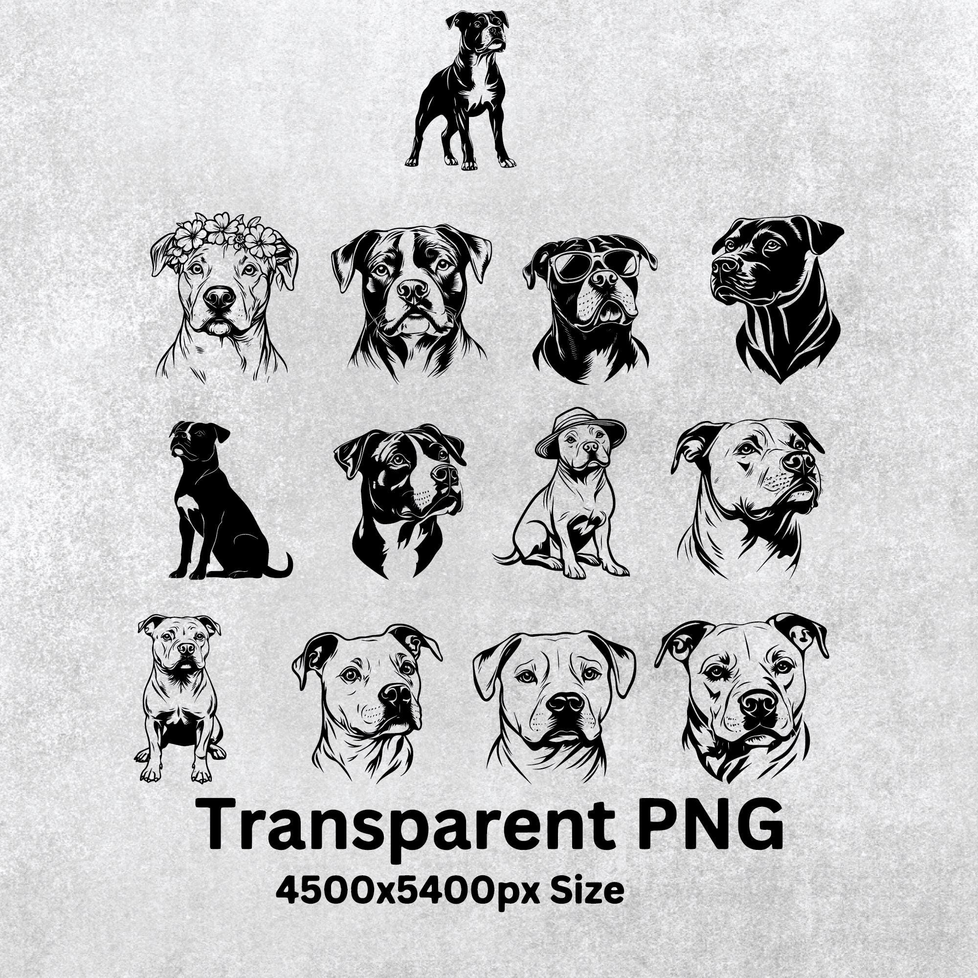Staffy Dog Svg Bundle, Staffy Dog Silhouette, Staffy Dog Clipart ...